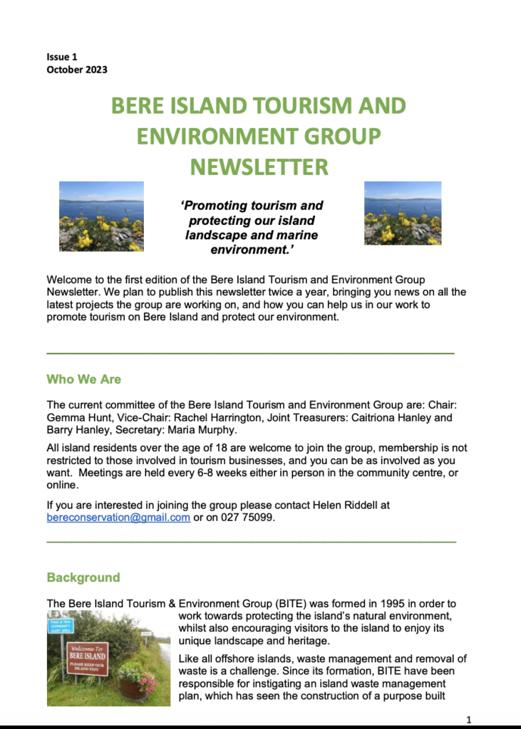 Bere Island Tourism and Environment Group Newsletter - Bere Island